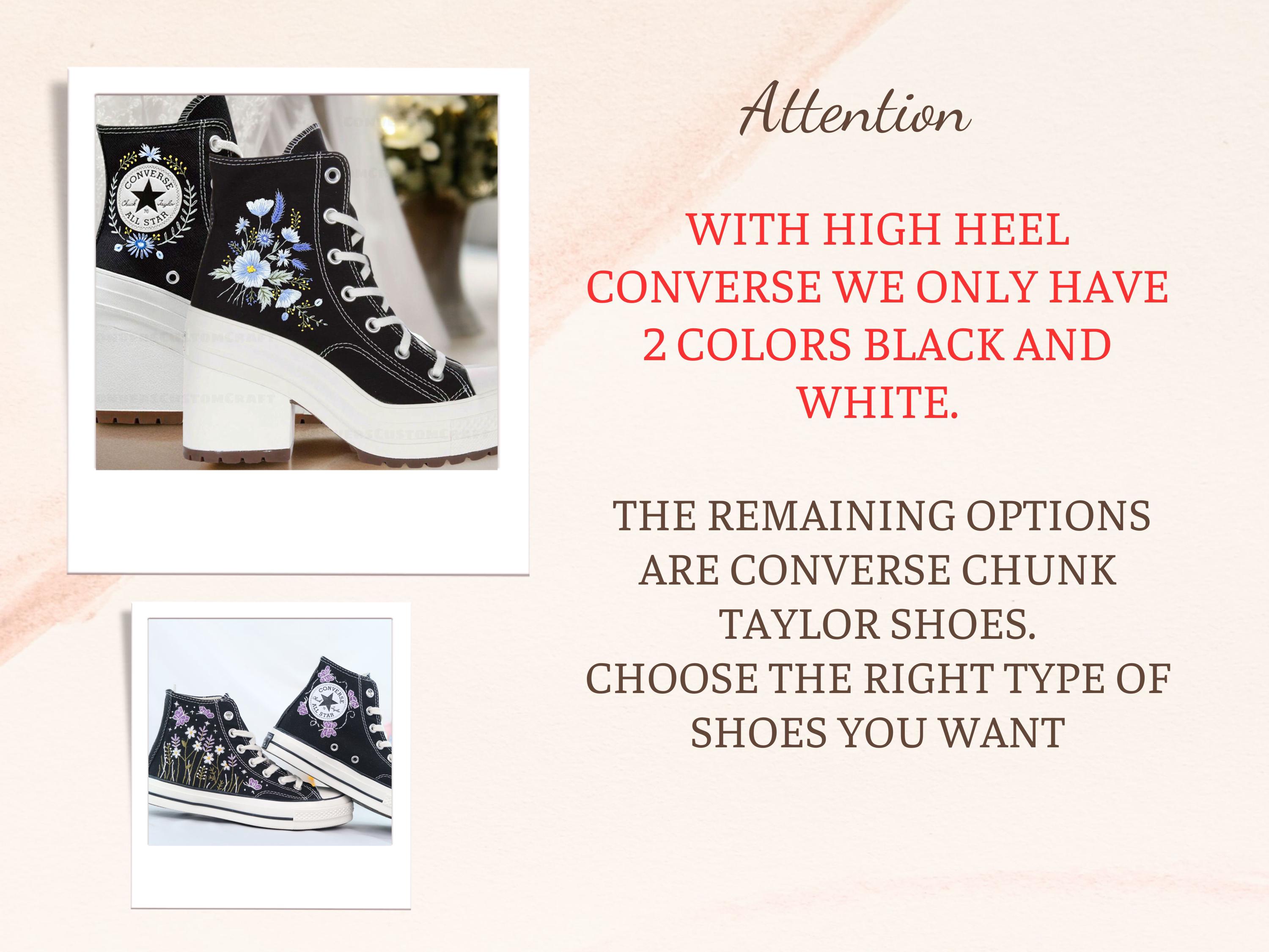 Embroidered Platform Converse, Hand Embroidered Floral High-heel ...