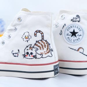 Custom Converse Chuck Taylor Cat, Mouse Embroidered Converse Shoes/ Pet ...