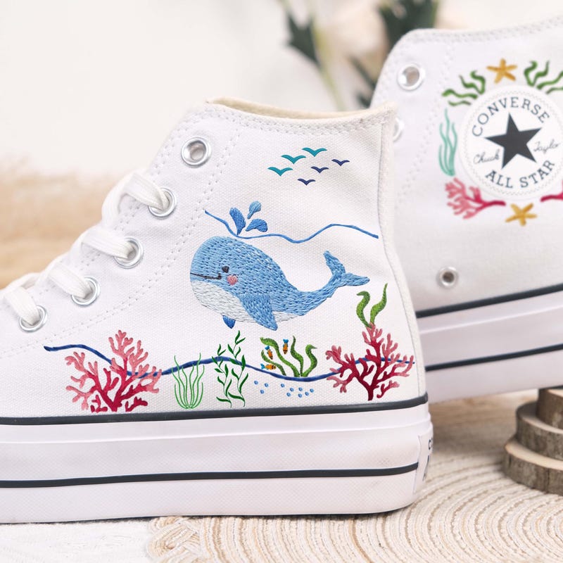Embroidered Sneakers - Etsy