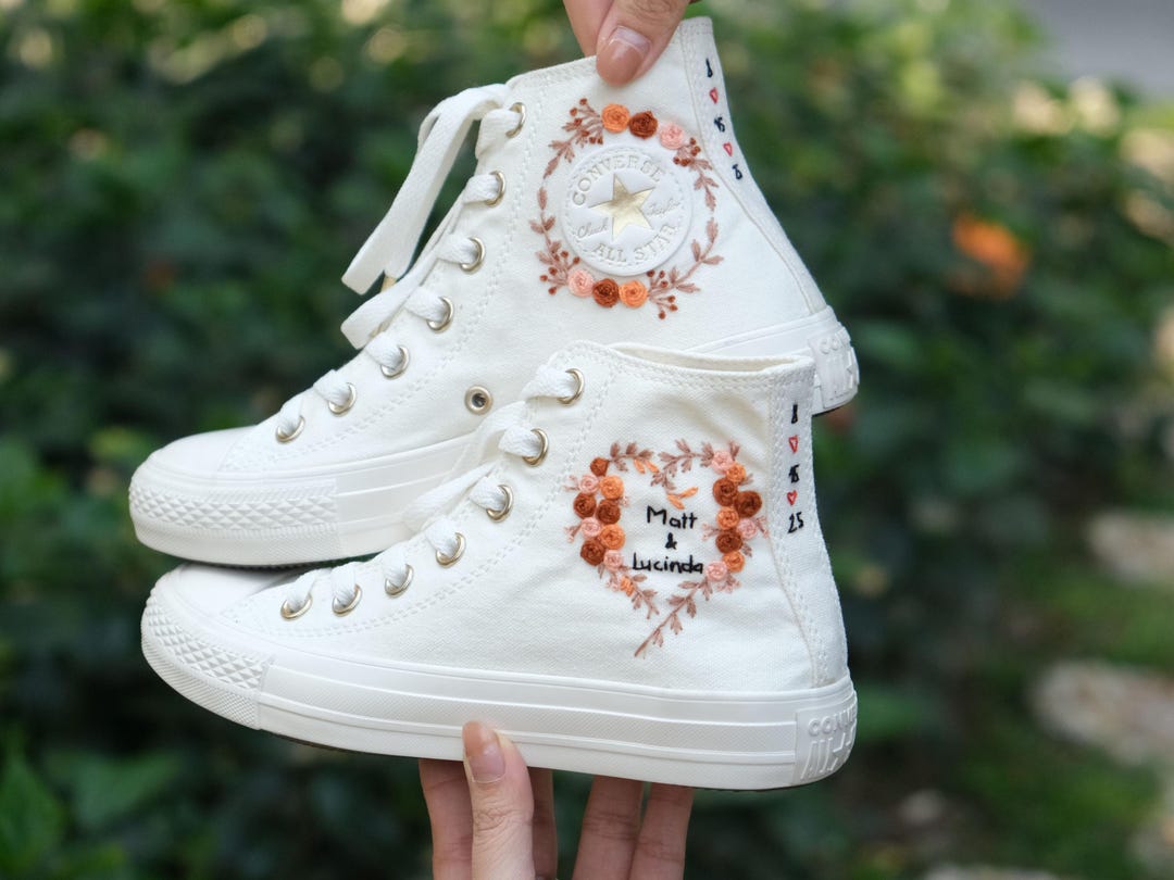 Custom Embroidered Converse |floral Embroidery Converse |custom ...