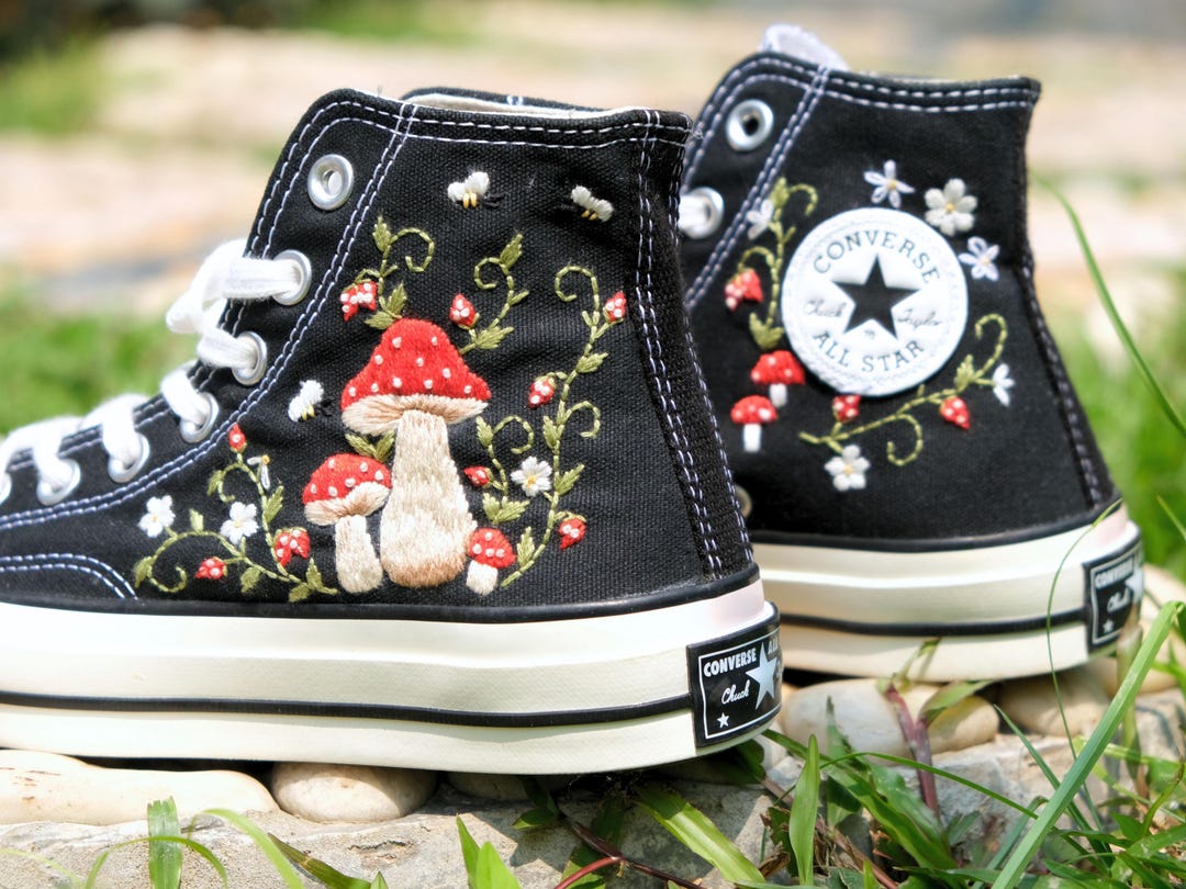 Custom Converse Chuck Taylor Mushroos Embroidered Converse Shoes ...