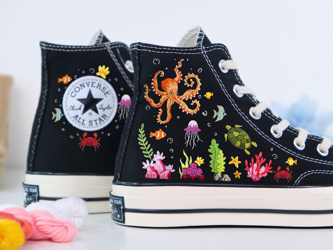Converse Custom Logo Octopus Embroidery, Converse Chuck Taylor 70 ...