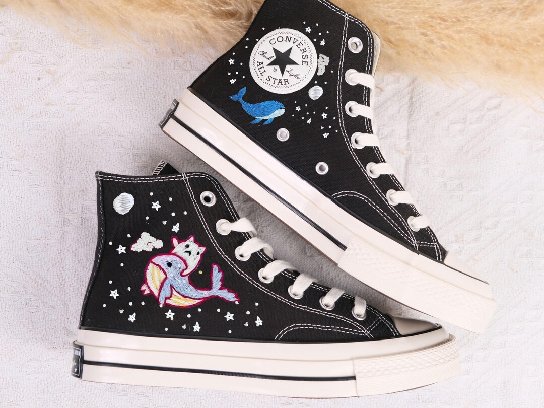 Ocean Converse Custom Mushroom Embroidery, Converse Chuck Taylor 70 ...