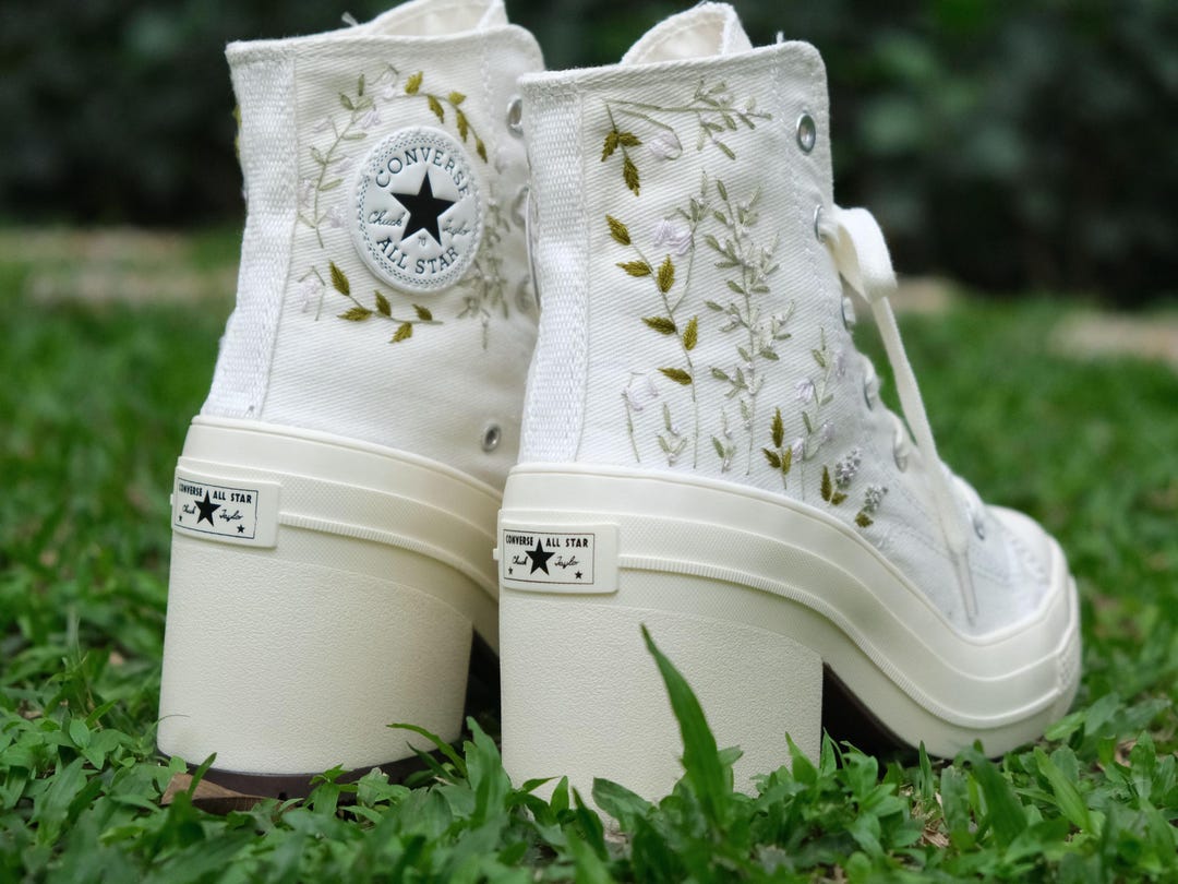 Embroidered Platform Converse, Hand Embroidered Floral High-top ...