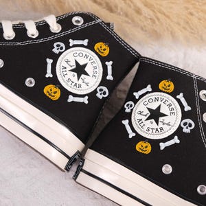 Custom Embroidered Halloween Converse, Character Embroidered Sneakers ...