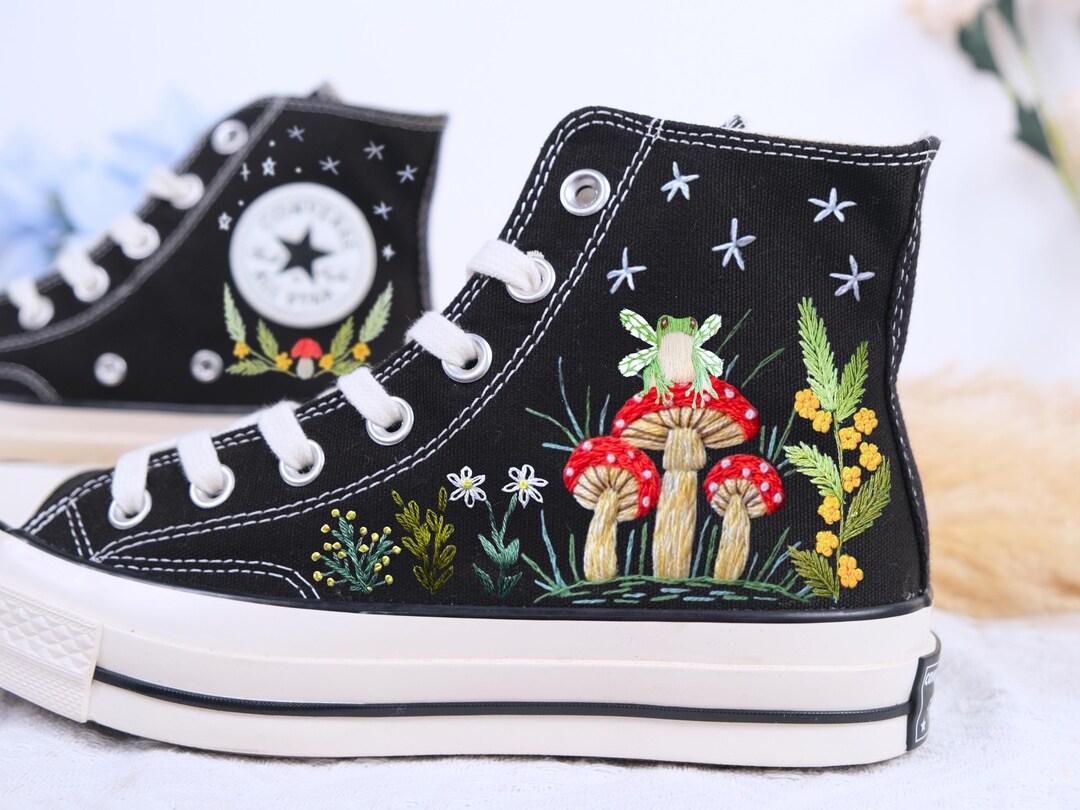 Custom Converse Chuck Taylor Mushrooms Embroidered Converse Shoes ...