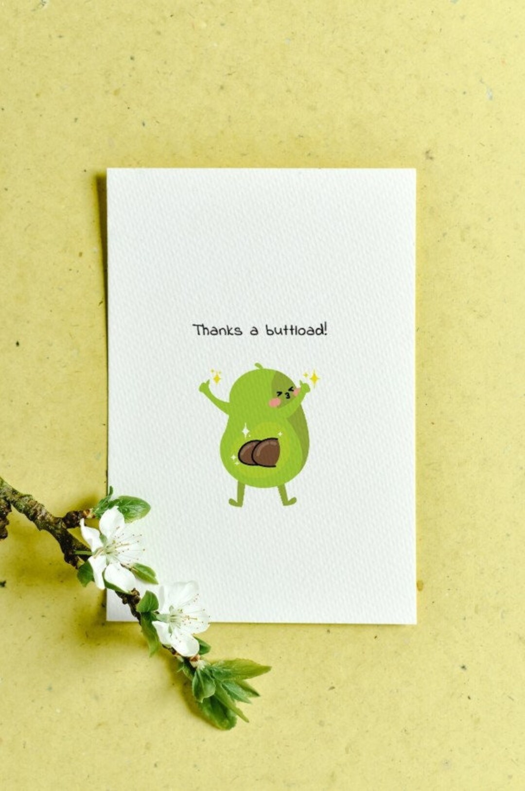 Thanks a Buttload Cute Avocado Butt Thank You Handmade Greeting Card ...