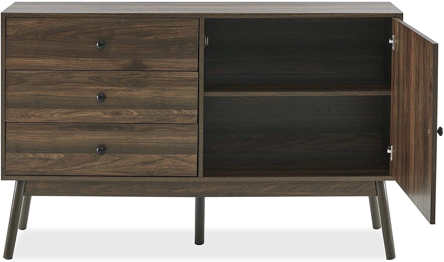 Mid Century Modern Buffet Storage Table 52" Dark Walnut Dining ...