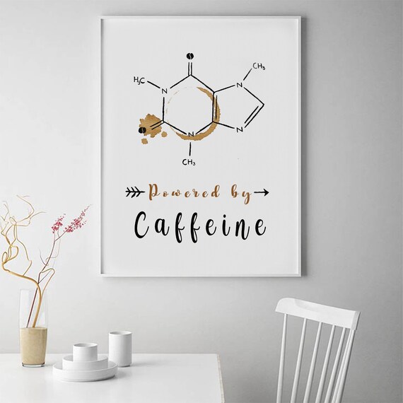Coffee Print Caffeine Molecule Poster Coffee Poster Coffee Art | Etsy