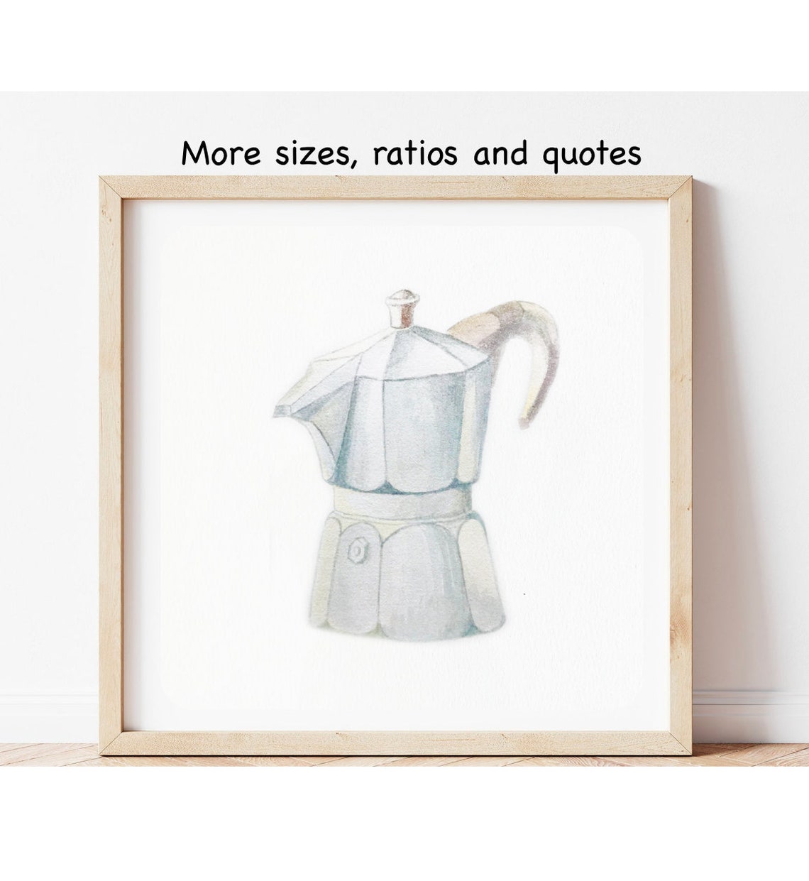 Coffee Poster Moka Pot Art Print Coffee Maker Watercolor - Etsy