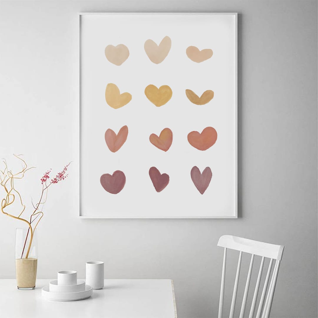 Coffee Art Print Coffee Color Palette Coffee Sticker Heart Shapes ...