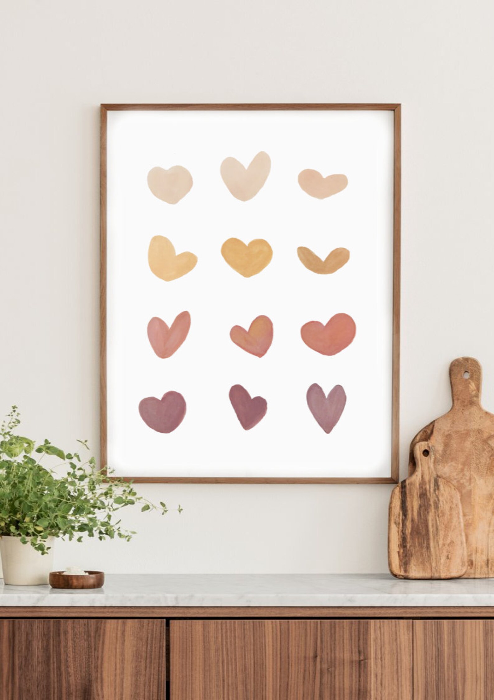 Coffee Art Print Coffee Color Palette Coffee Sticker Heart Shapes ...