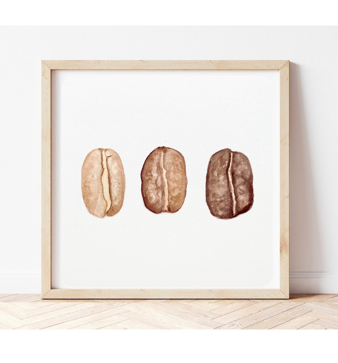 Coffee Art Print Deja Brew Definition Coffee Beans Watercolor Painting ...