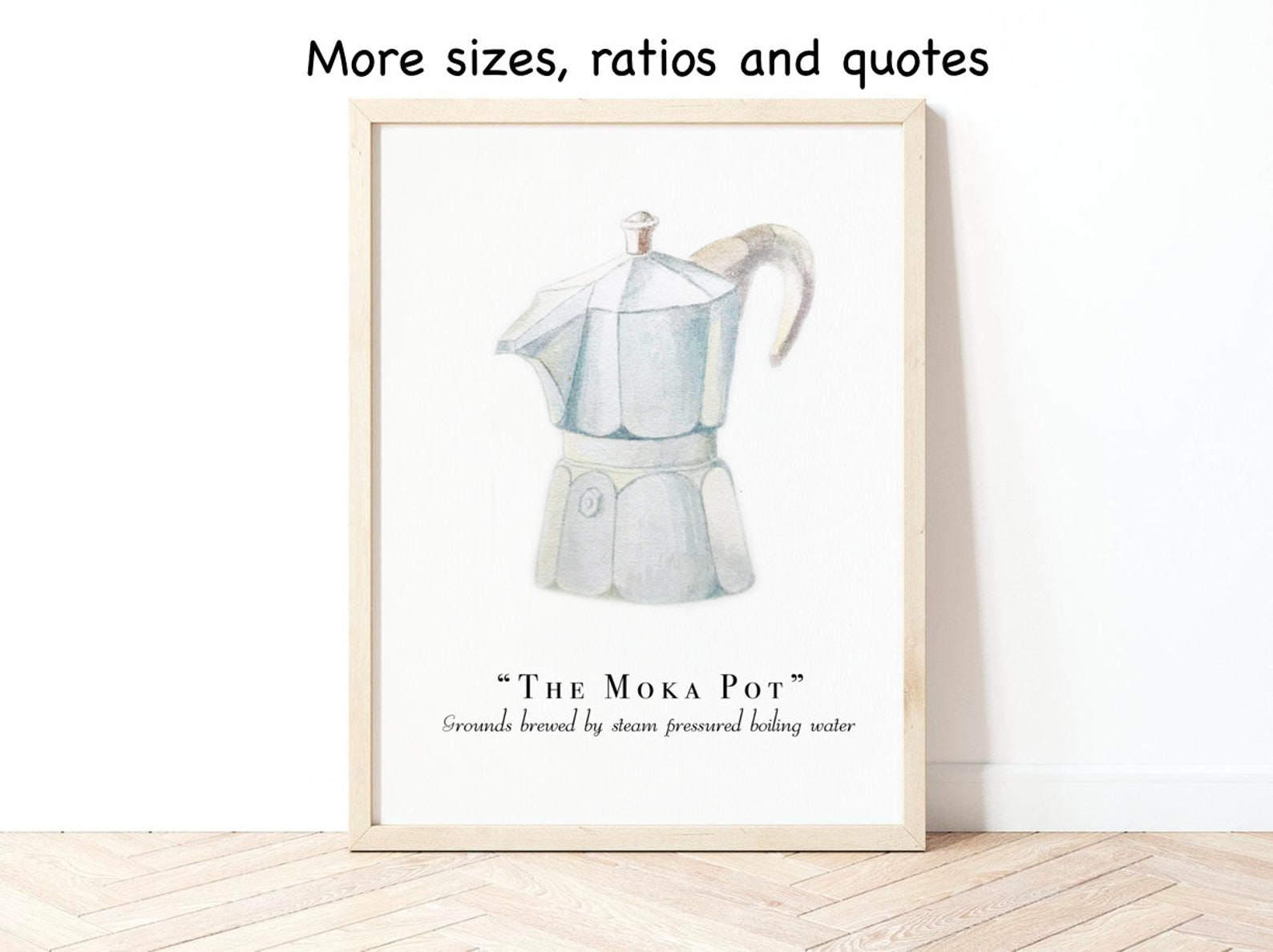 Coffee Poster Moka Pot Art Print Coffee Maker Watercolor | Etsy