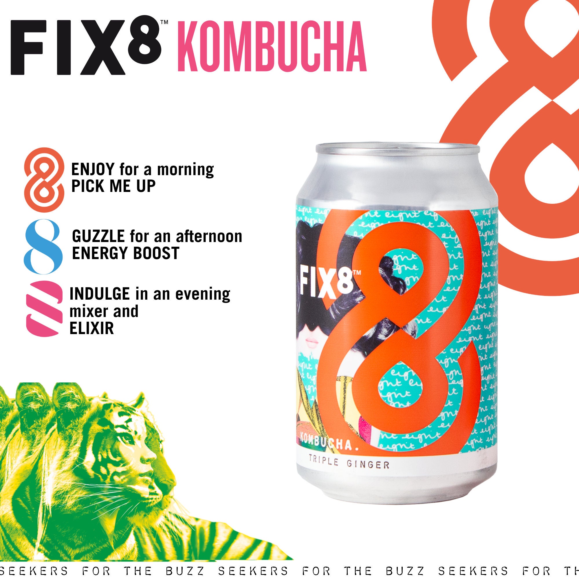 KOMBUCHA: Fix8 Triple Ginger Kombucha 12 x 330ml Cans | Etsy