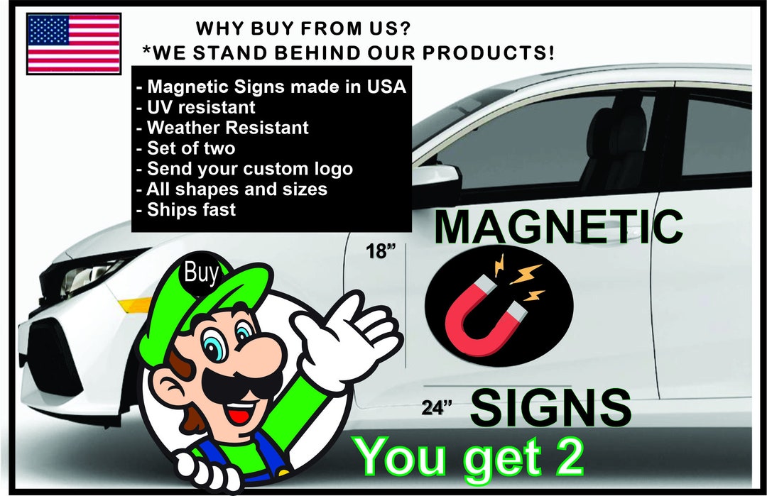 Car Magnet Set of Two, Blank Magnet, Custom Magnet Logo Car Van Truck ...