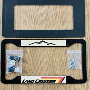 Land Cruiser License Plate Frame: Retro Stripes, Mountain Off-road ...