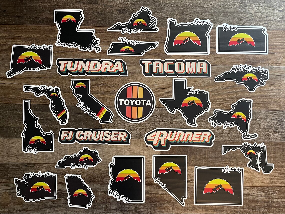 3 Decal Set Retro Toyota Toyota State Toyota Vehicle Name | Etsy