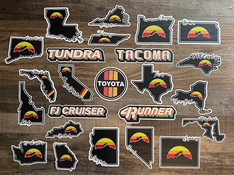 3 Decal Set Retro Toyota Toyota State Toyota Vehicle Name | Etsy