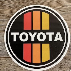 Toyota Retro Vintage Decal Sticker Round 4 Inch 3 Stripe - Etsy