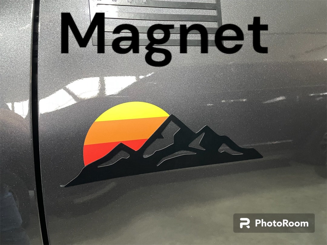 Toyota Truck Magnet Set: Retro Mountain Scene Graphic - Etsy