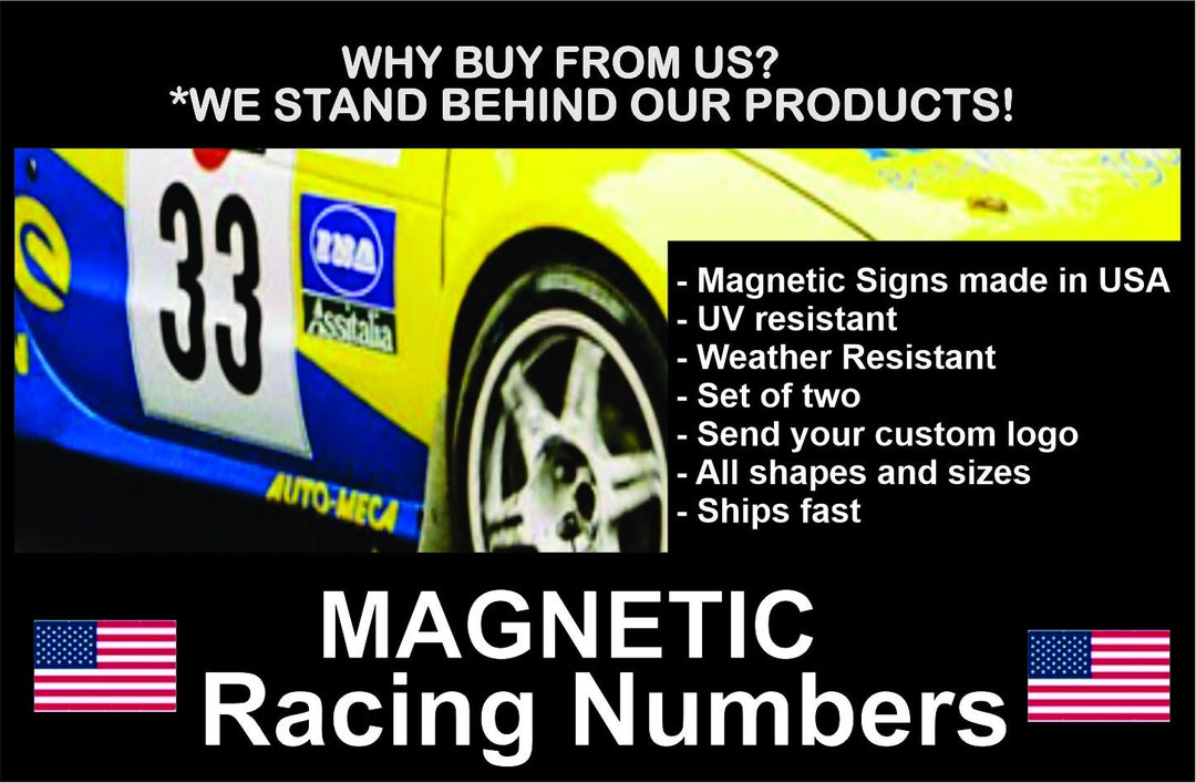 Custom Magnetic Racing Numbers: Weather Resistant Car Sign - Etsy