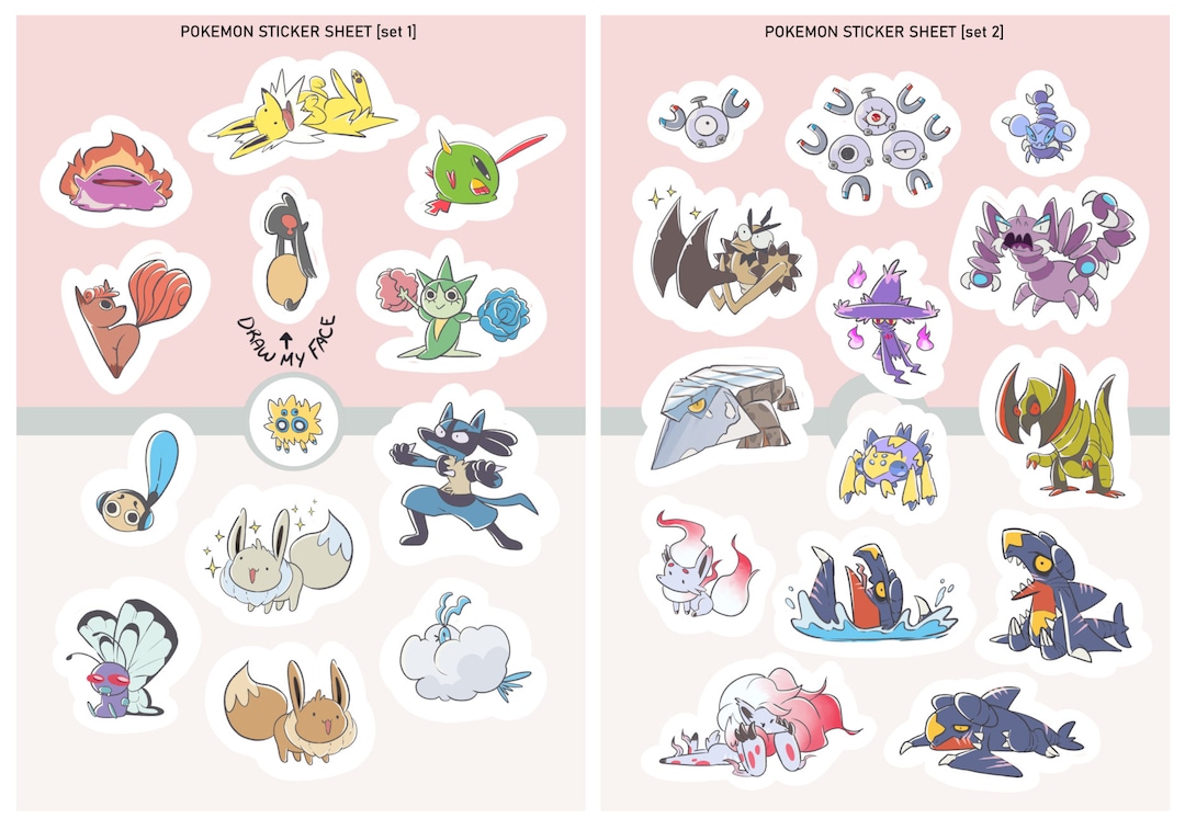 Derpy POKEMON Sticker Sheets - Etsy