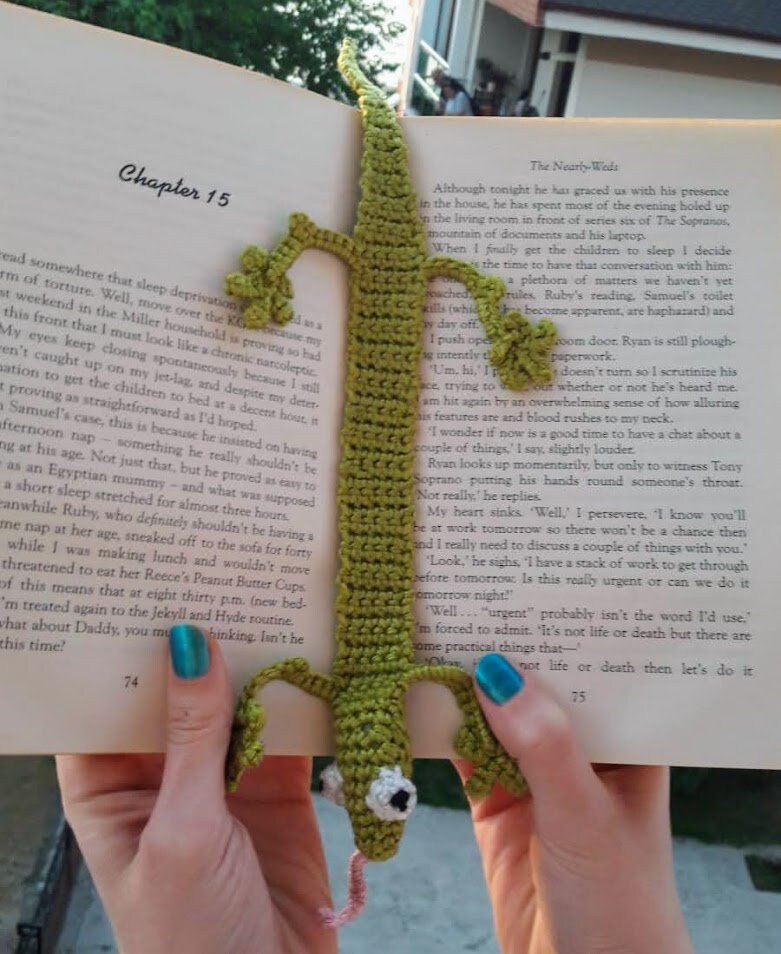 Croched Funny Lizard Bookmark Knitted Amigurumi Lizard Best | Etsy