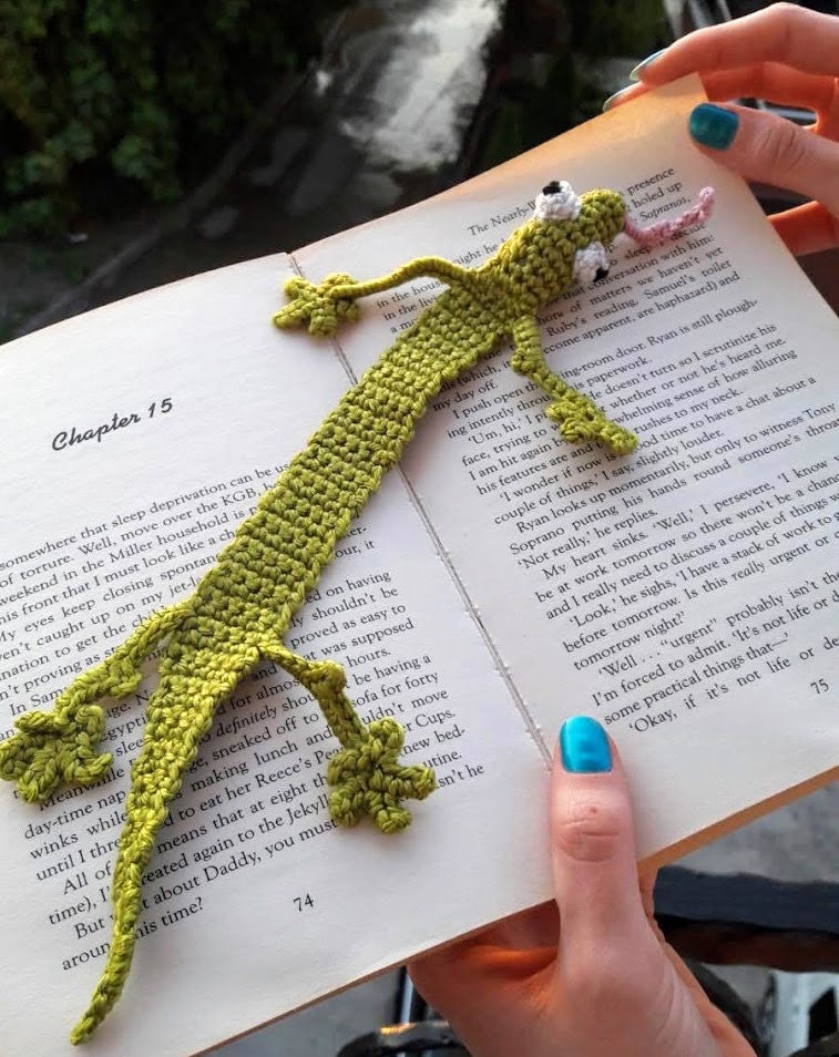 Croched Funny Lizard Bookmark Knitted Amigurumi Lizard Best | Etsy