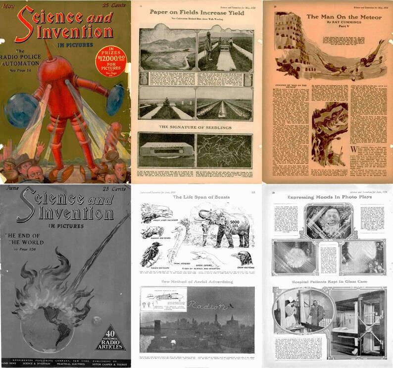 Vintage Science and Invention Magazine, 1924-1925: 12 Issues (pdfs) - Etsy