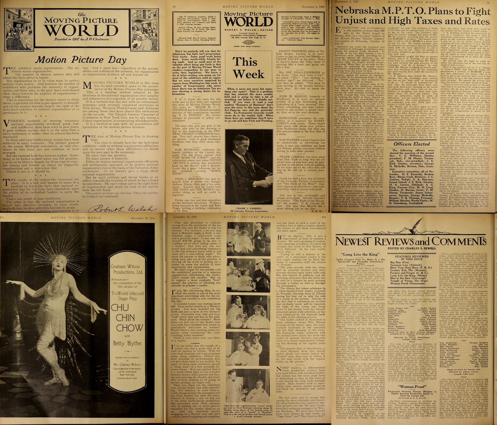 Vintage Movie Magazines Moving Picture World. 1919 to 1925 - 24 Issues ...