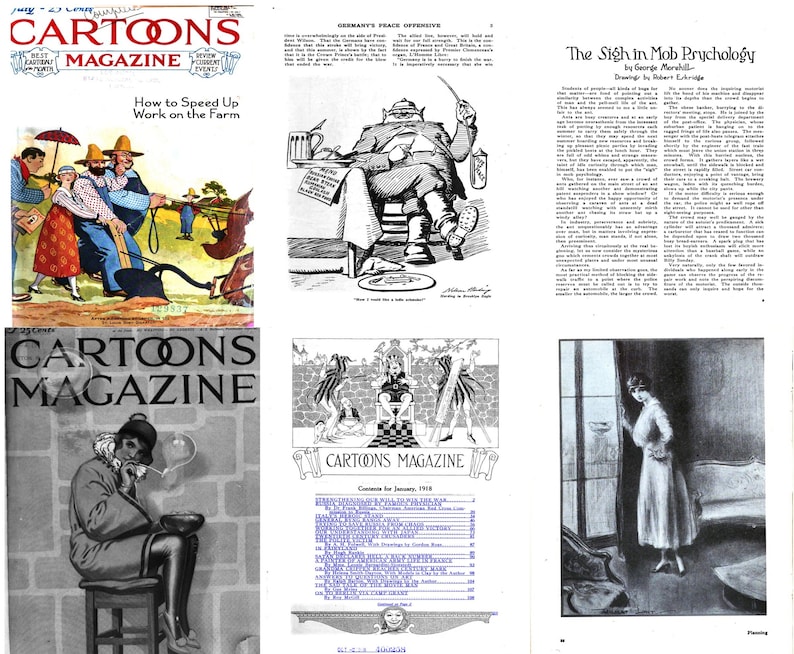 Vintage Caricature Magazine: 1915-1918 Cartoons - 12 Issues (PDF) - Etsy