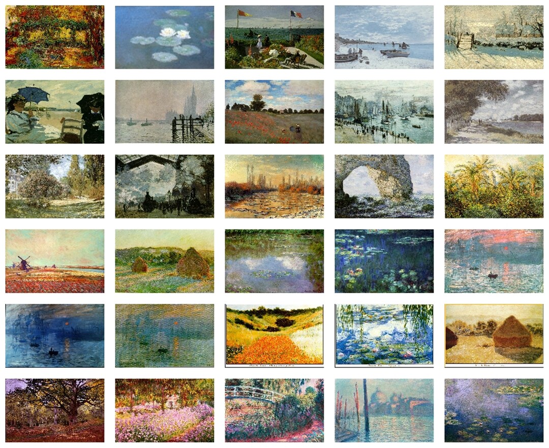 Dolls House Printable Miniature Paintings - Claude Monet Collection, 42 ...