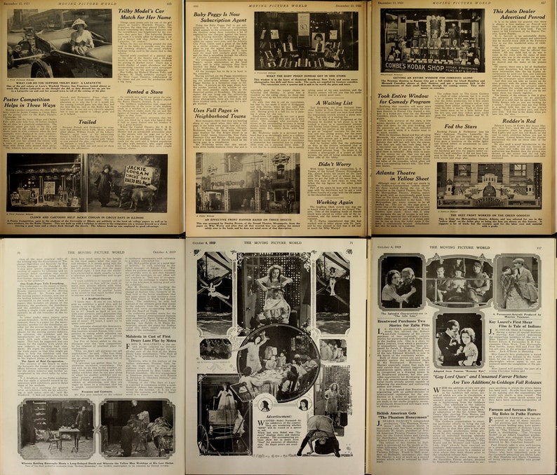 Vintage Movie Magazines Moving Picture World. 1919 to 1925 - 24 Issues ...