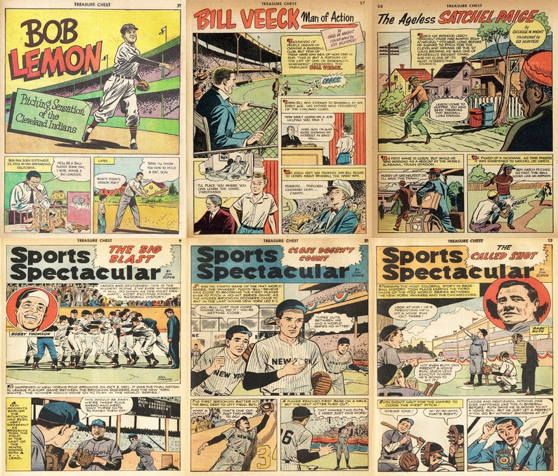 1950s Baseball Legends Comic Stories: Ruth, Gehrig, Satchel (PDF) - Etsy