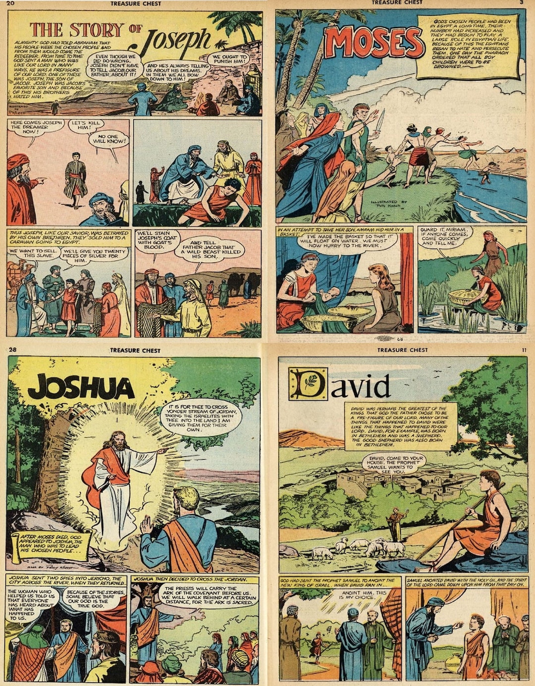 Vintage Bible Comic Stories: Moses, Joseph, David, Joshua (1950s PDF ...