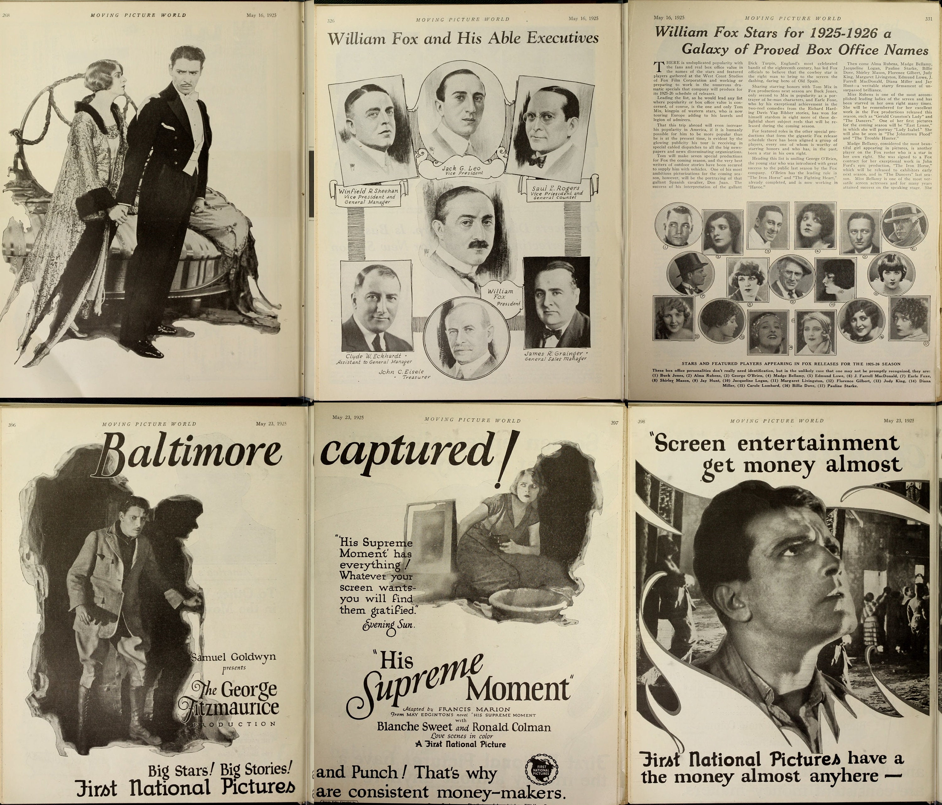 Vintage Movie Magazines Moving Picture World. 1919 to 1925 - 24 Issues ...