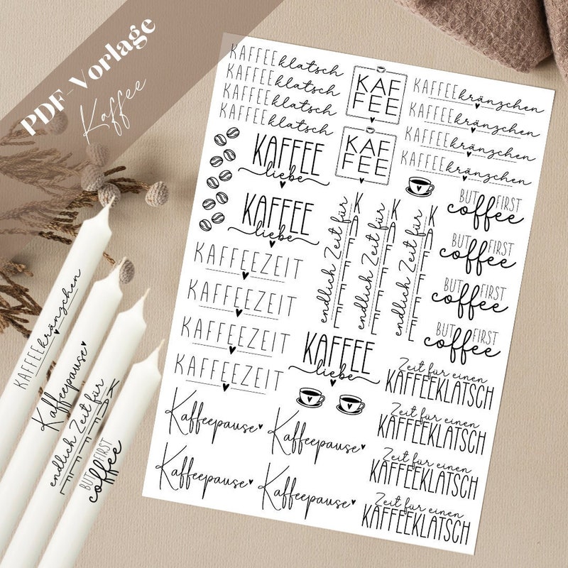Kaffee am tag aufkleber - Etsy.de