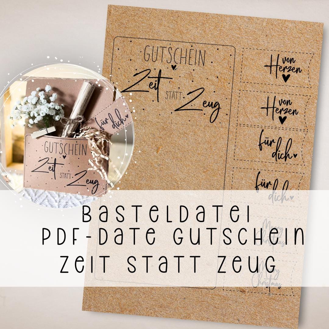 Gutschein Zeit statt Zeug PDF Vorlage zum Download und Ausdrucken ...