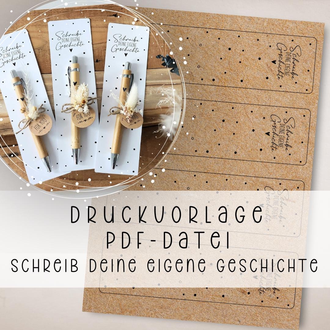 Druckvorlage "Schreibe deine eigene Geschichte" PDF Basteldatei für ...