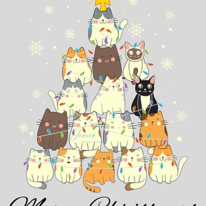 Meowy Christmas Cat PNG Digital Download - Etsy
