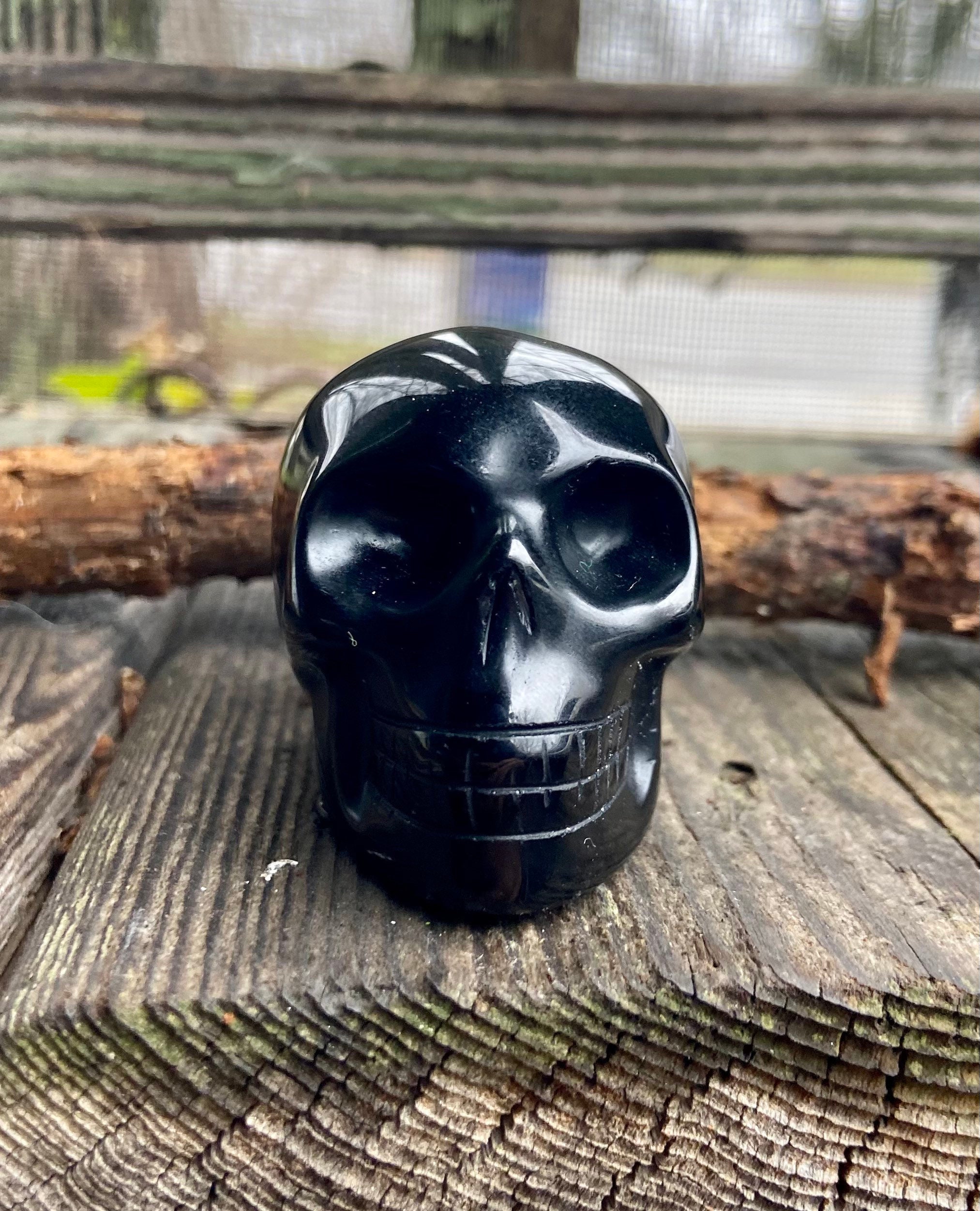 Home Décor Rocks & Geodes Home & Living Polished Obsidian Skull etna.com.pe