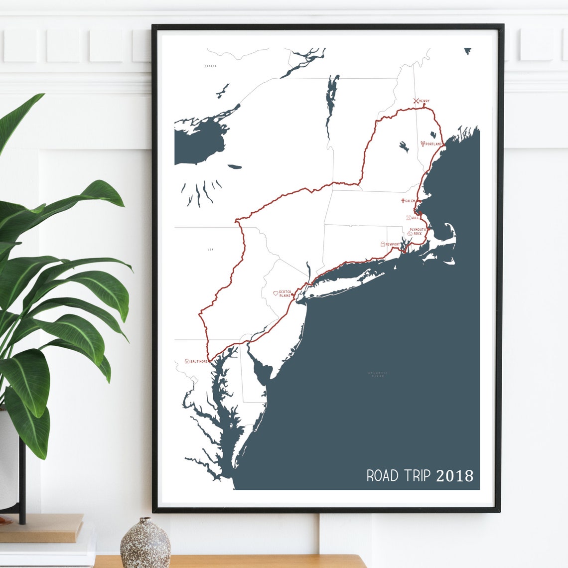 Driving Route Map Hiking Trail Personalize Travel Map - Etsy
