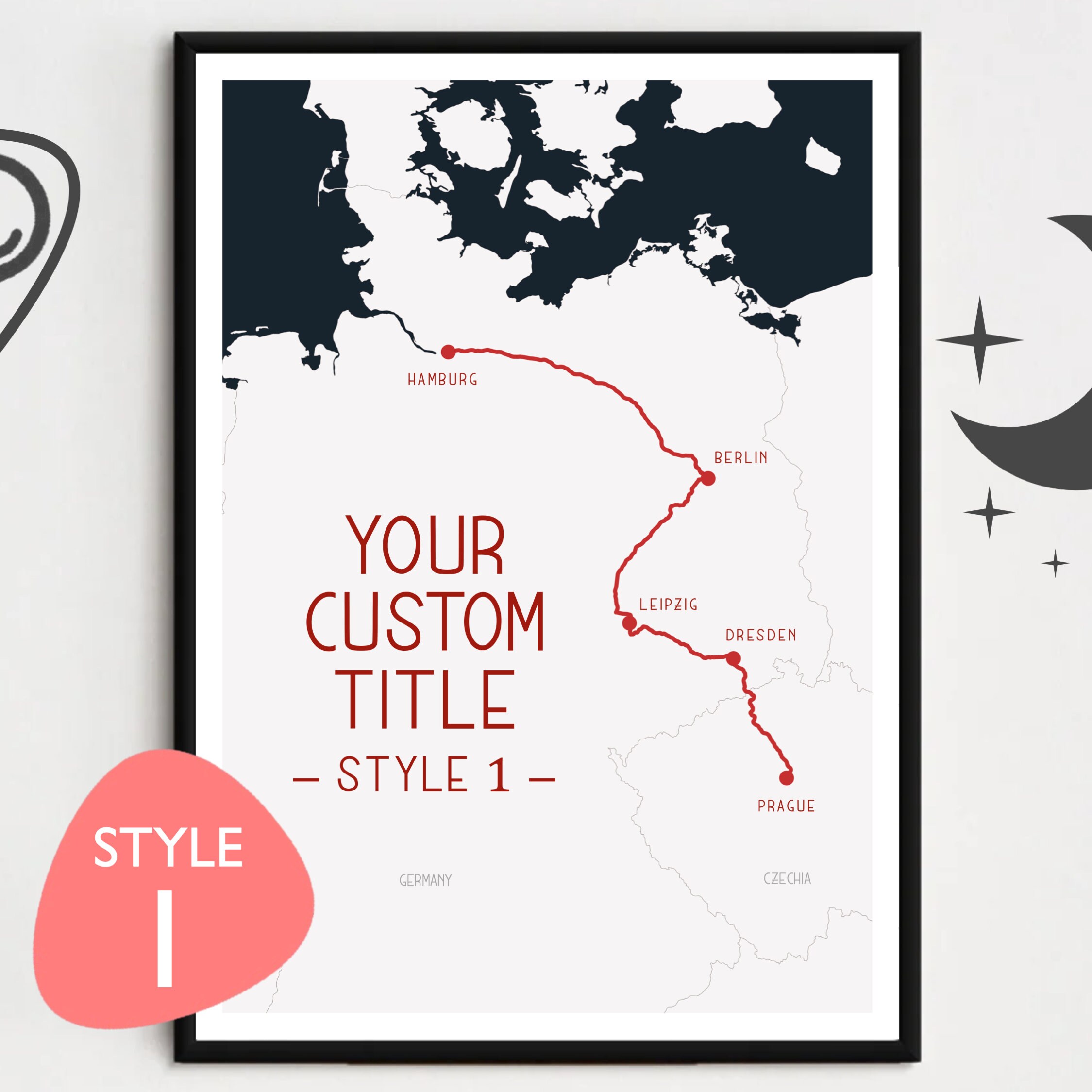 Custom Road Trip Map Travel Route Map Personalize Memory - Etsy Australia