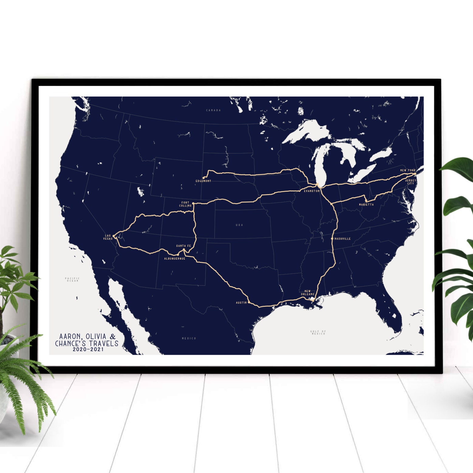 Travel Memory Map - Personalize Map Route - Custom Travel Adventure ...