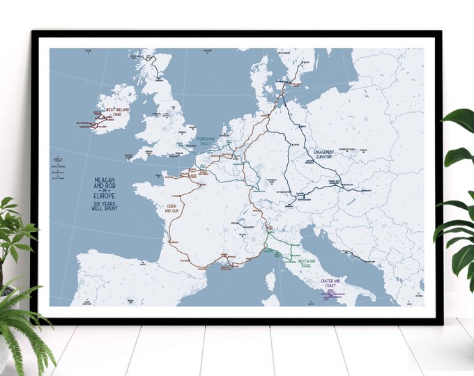 Personalize Travel Memory Map Custom Map Adventure Travel Print ...