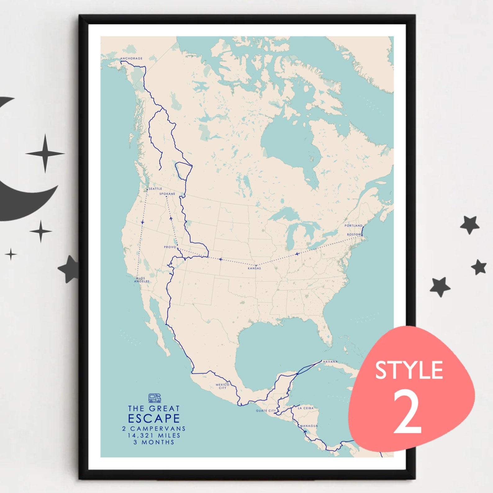 Personalize Map Print Custom Travel Map Adventure Map Driving Map ...