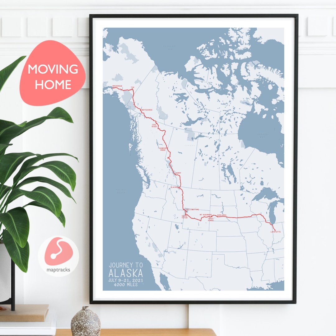 Travel Route Map - Personalize Memory Map - Custom Adventure Map ...