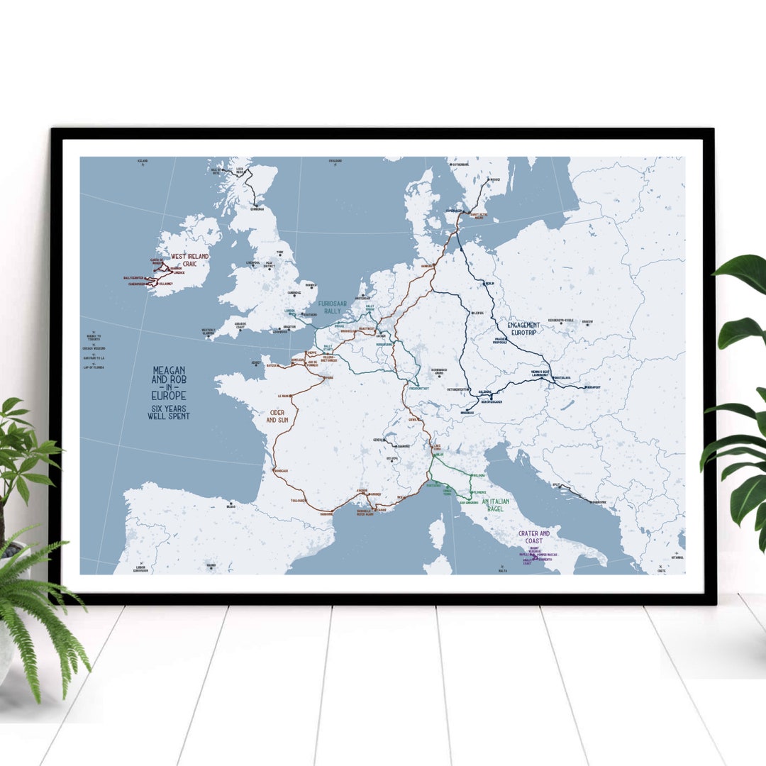 Custom Road Trip Map Travel Route Map Personalize Memory Map Boat ...