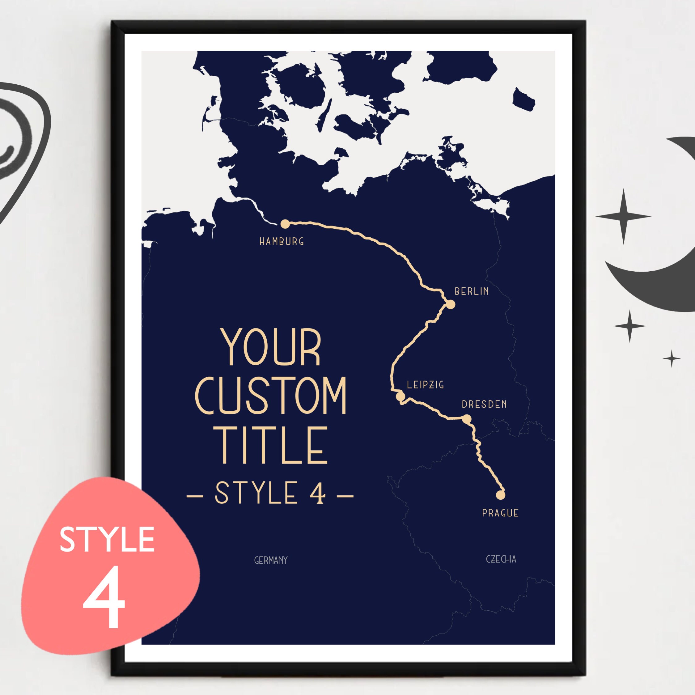 Travel Memory Map Personalize Map Route Custom Travel | Etsy